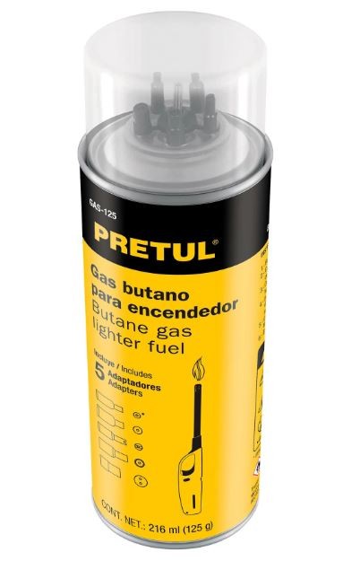 Lata gas butano para encendedor