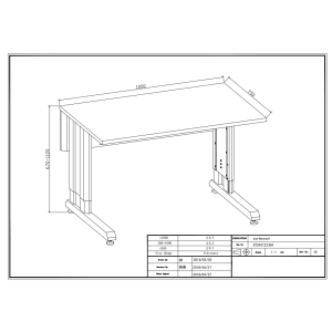 Mesa de trabajo ESD de 120cm con altura ajustable